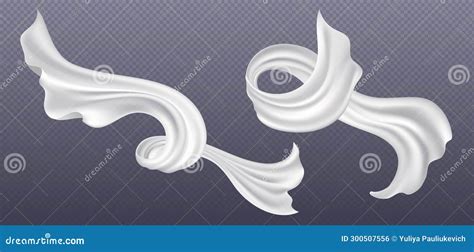 Sheet Of White Silk Ribbon Fly And Flow In Air Stock Vector