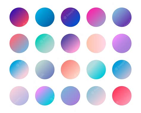 Premium Vector Set Of Vector Gradients Modern Combinations Of Colors And Shades