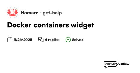 Docker Containers Widget Homarr
