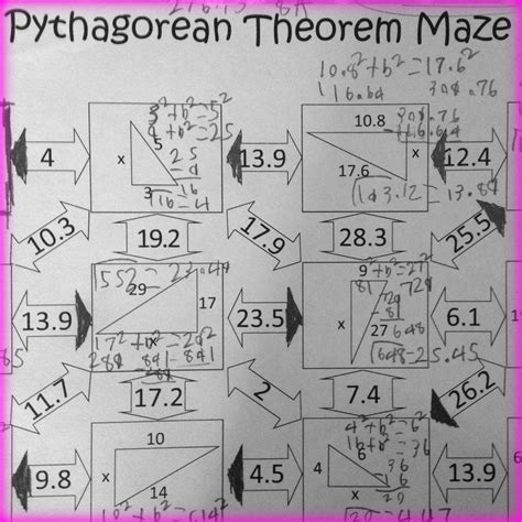 Pythagorean Theorem Worksheet Maze Activity Geometry Worksheets
