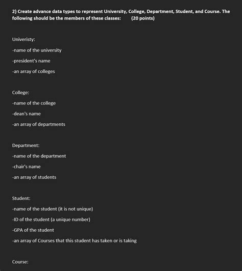 Solved Following Should Be The Members Of These Classes 20