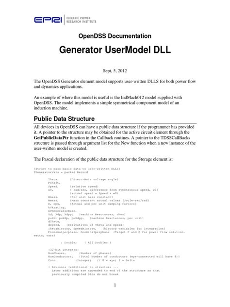 Opendss Generator User Dll Pdf Subroutine Pointer Computer