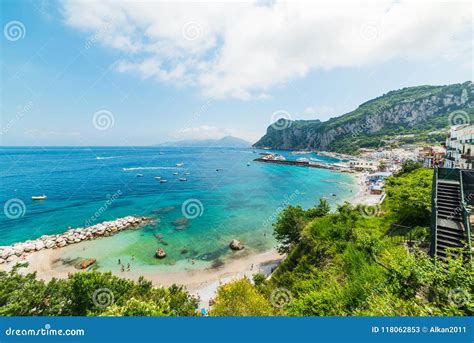 Clouds Over World Famous Marina Grande Beach In Capri Stock Image