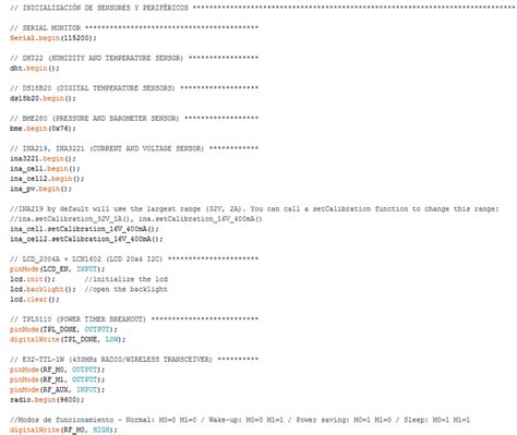 part of the code used for programming the arduino board arduino 2019