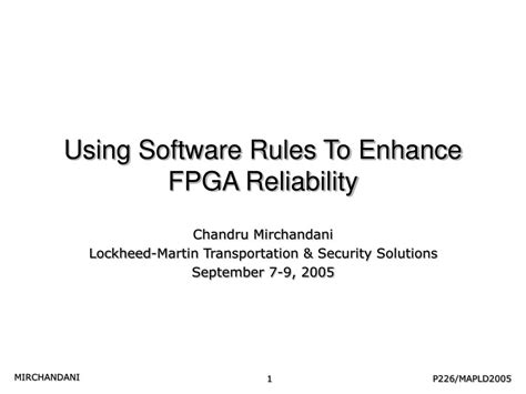 ppt using software rules to enhance fpga reliability powerpoint