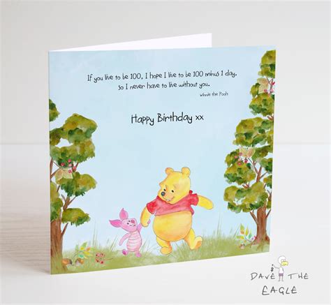 Winnie The Pooh Birthday Card Etsy Hong Kong