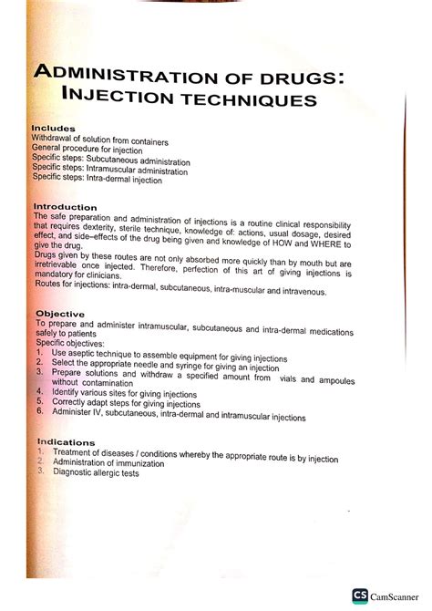 Administration Of Drugs Injection Techniques Radiography And Imaging