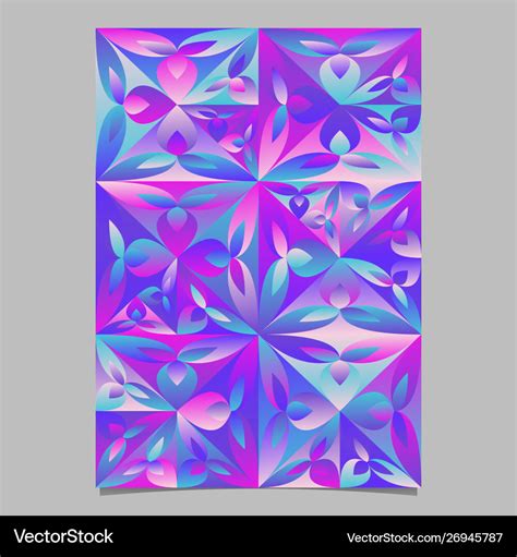Multicolored Geometrical Floral Triangle Pattern Vector Image