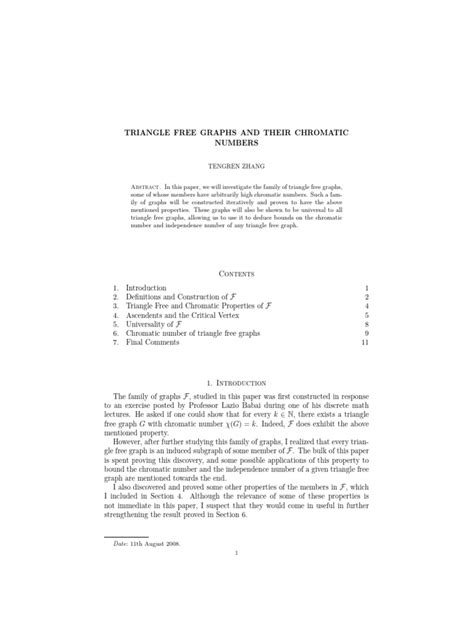 triangle free graphs and their chromatic numbers pdf vertex graph