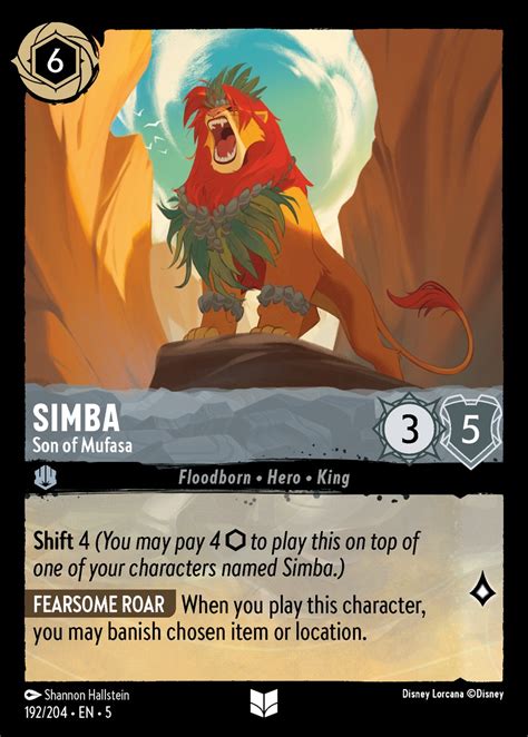 Simba Son Of Mufasa 192204 Disney Lorcana Card Details Review