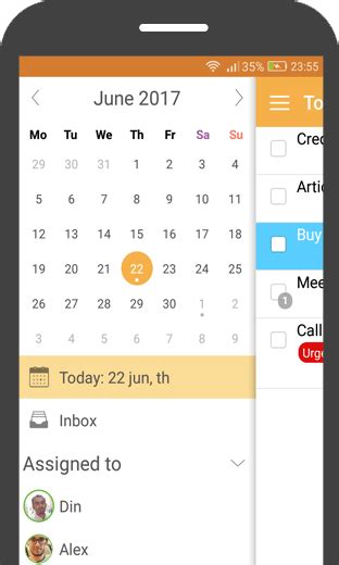 Bestes App für Zusammenstellung der To Do Listen und der Aufträge LeaderTask für Android