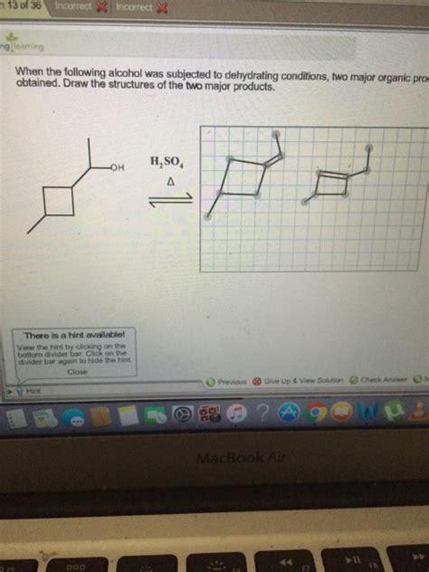 Solved When The Following Alcohol Was Subjected To