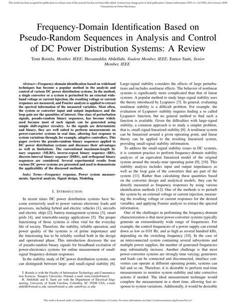 pdf frequency domain identification based on pseudo random sequences