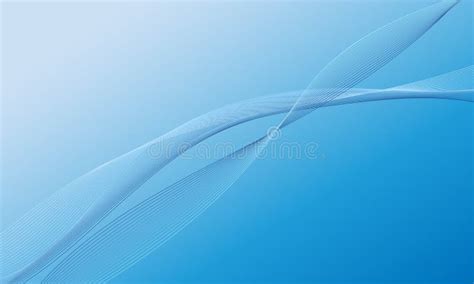Blue Curves Wave Lines Soft Gradient Abstract Background For Artwork Design Stock Vector