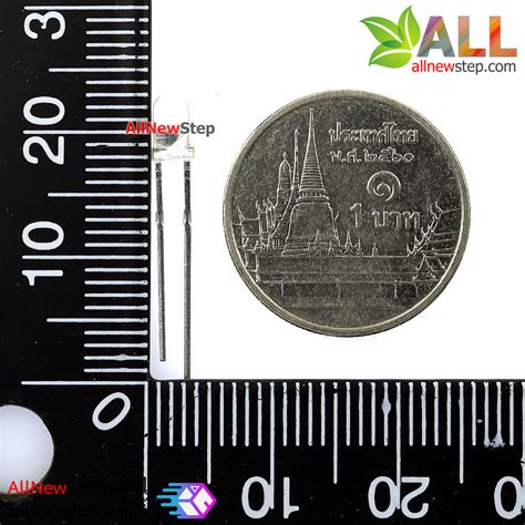 Led หลองไฟ Led 3mm สีเหลือง แบบใส ไฟเลี้ยง 20 22v จำนวน 5 ชิ้น