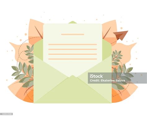 배경에 가을 단풍이있는 문자가있는 봉투를 엽니 다 메시지를 보내는 개념입니다 편지 메일을 보내거나 받을 수 있습니다 가을에 대한 스톡 벡터 아트 및 기타 이미지 Istock