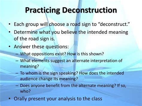 Ppt Literary Analysis Deconstructive Perspective Powerpoint