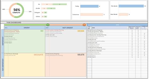 Eisenhower Matrix Template Excel Task Priority Matrix Productivity Spreadsheet Urgent