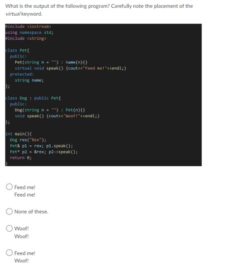 Solved What Is The Output Of The Following Program Chegg