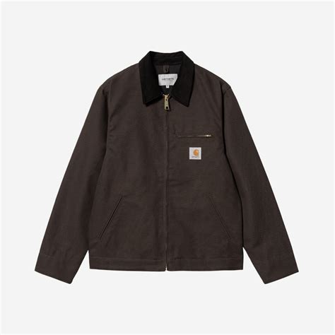 칼하트 Wip 오가닉 코튼 디어본 캔버스 디트로이트 자켓 토바코 블랙 스프링 Carhartt Wip Kream