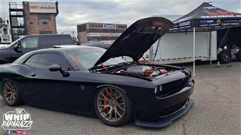 Bagged Hellcat Dodge Challenger At Memphis International Raceway Youtube