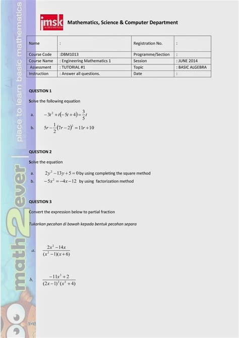 Exercise Complex Number Math Ever Place To Learn Basic Mathematics Blog Politeknik