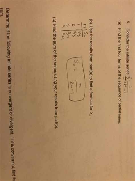Solved 6 Consider The Infinite Series A Find The First Chegg Com