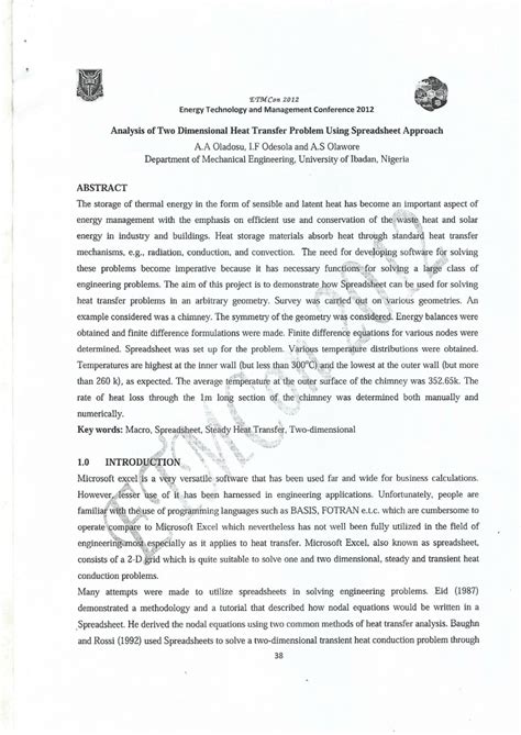 Pdf Analysis Of Two Dimensional Heat Transfer Problem Using Spreads