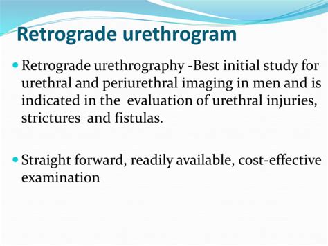 Antegrade And Retrograde Urethrogram Pptx Medical Tests Medical Health