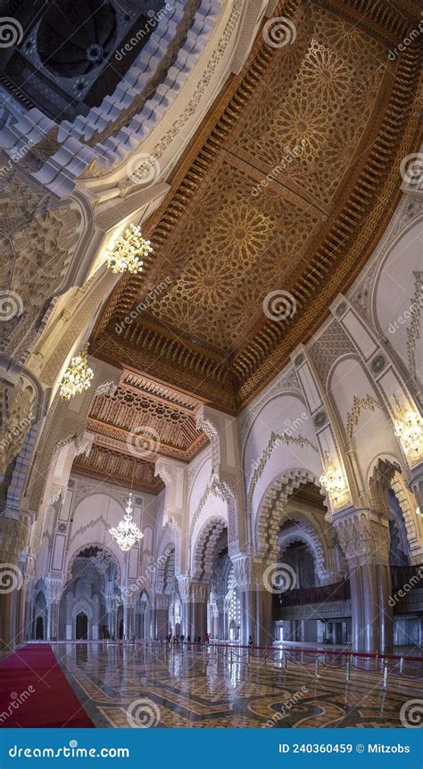 Interior Of The Hassan Ii Mosque In Casablanca Morocco Editorial Stock