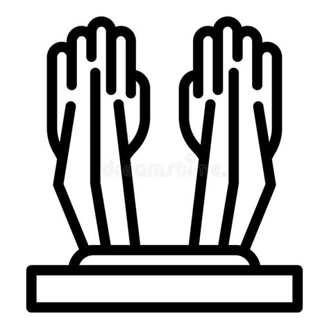 Privacy Palm Recognition Icon Outline Vector Biometric Scan Stock