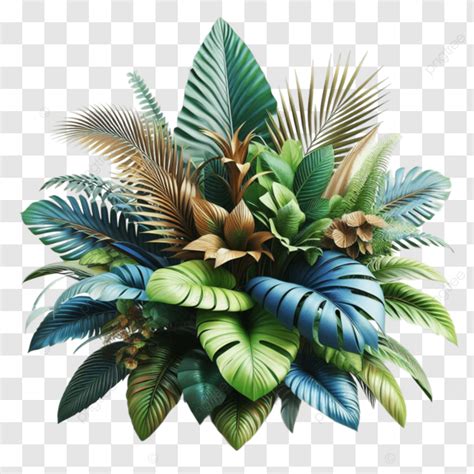 대조를 이루며 예술적으로 배열된 열대 식물의 생동감 넘치는 전시 대조적인 배경과 예술적으로 배열된 열대 식물의 생동감 넘치는