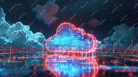 Premium Photo Cityscape Background With Binary Code Cloud Computing