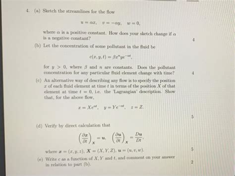 solved 4 a sketch the streamlines for the flow a 4 u ar