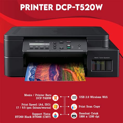 Jual Printer Brother Inktank Dcp T520w Dcp T520w Print Scan Copy Wireless Dcp T420w Dcp T420w