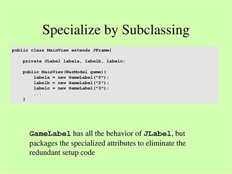 specializing by subclassing ppt download