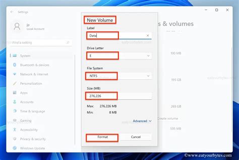 How To Create An Additional Disk Volume With Windows 11 Disks And Volumes” Settings Options