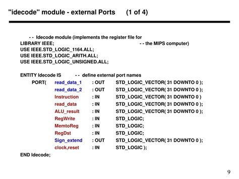 Ppt Mips Vhdl Overview Reference Vhdl Tutorial On Cdrom Or Accolade