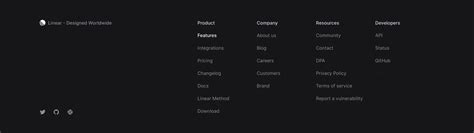 linear ask page section footer footer section design design