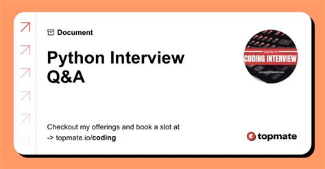 Amith M On Linkedin Python Interview Qanda With Coding Expert