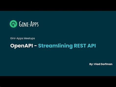 Gini Apps On Linkedin Openapi Streamlining Rest Api Development