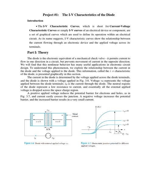 Project 1 I V Curve Of A Diode Pdf Diode Electrical Network