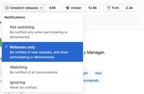 Github Tip Watching Releases · Jesse Squires