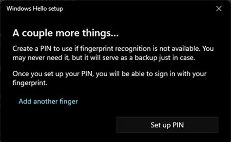 Windows Hello Setup