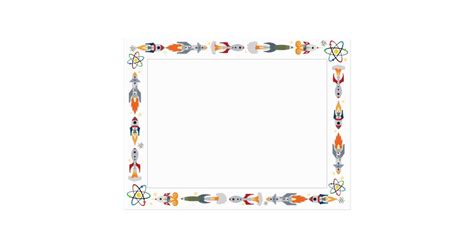 Science Border Vintage Rockets And Atom Border Postcard Au