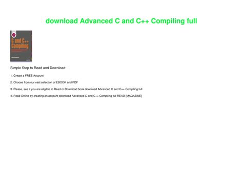 Ppt Download Advanced C And C Compiling Full Powerpoint Presentation