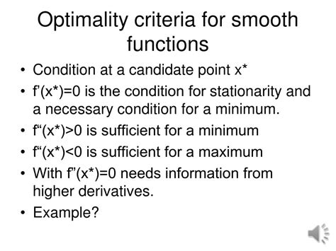 PPT Optimality Conditions For Unconstrained Optimization PowerPoint Presentation ID