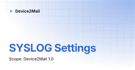 Syslog Settings Device2mail