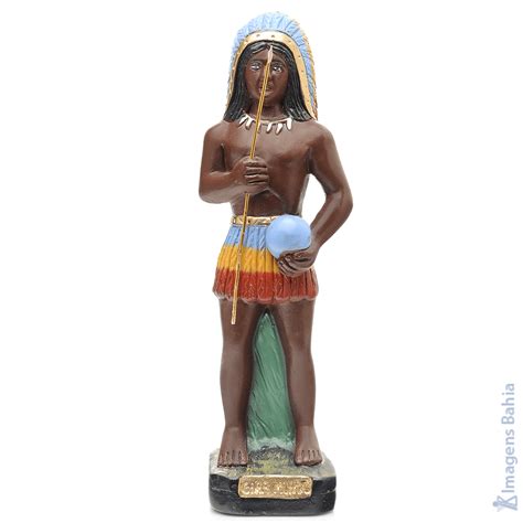 Imagem De Caboclo Gira Mundo De 40cm Estátua Em Gesso Ou Resina