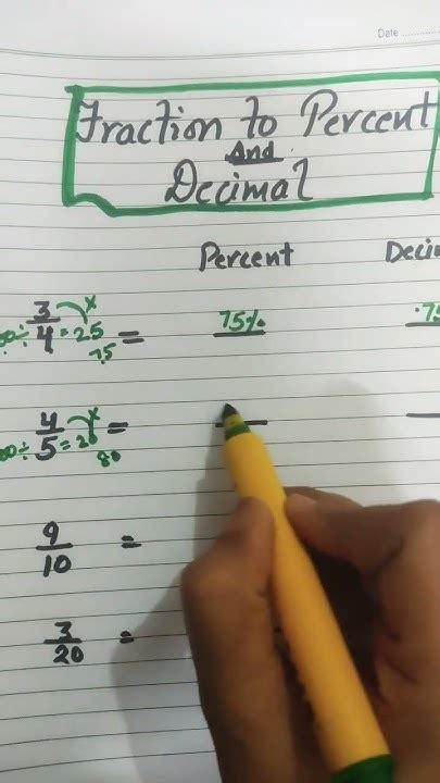 😊 Fraction To Decimal Percentage Maths Shorts👌 Youtube